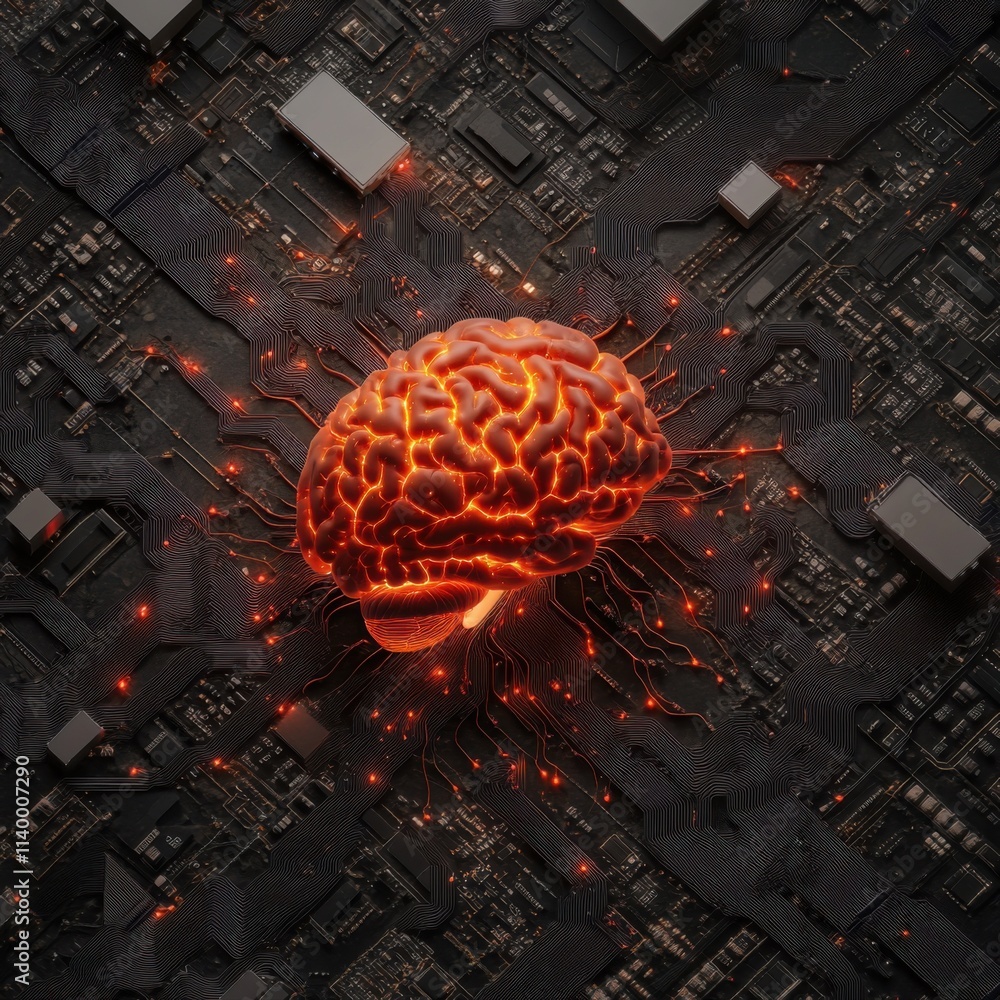 Dynamic Glowing Neural Pathways Illustrating Human Brain Concept in a ... Dynamic Glowing Neural Pathways Illustrating Human Brain Concept in a ...