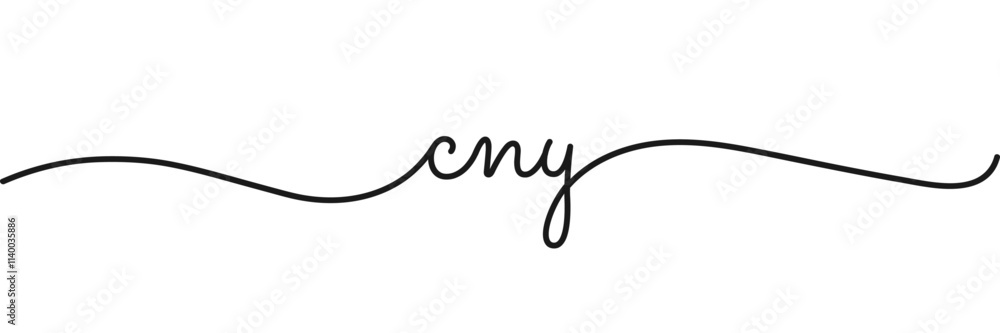 Calligraphic cny (chinese new year) text in ballpoint pen style ...
