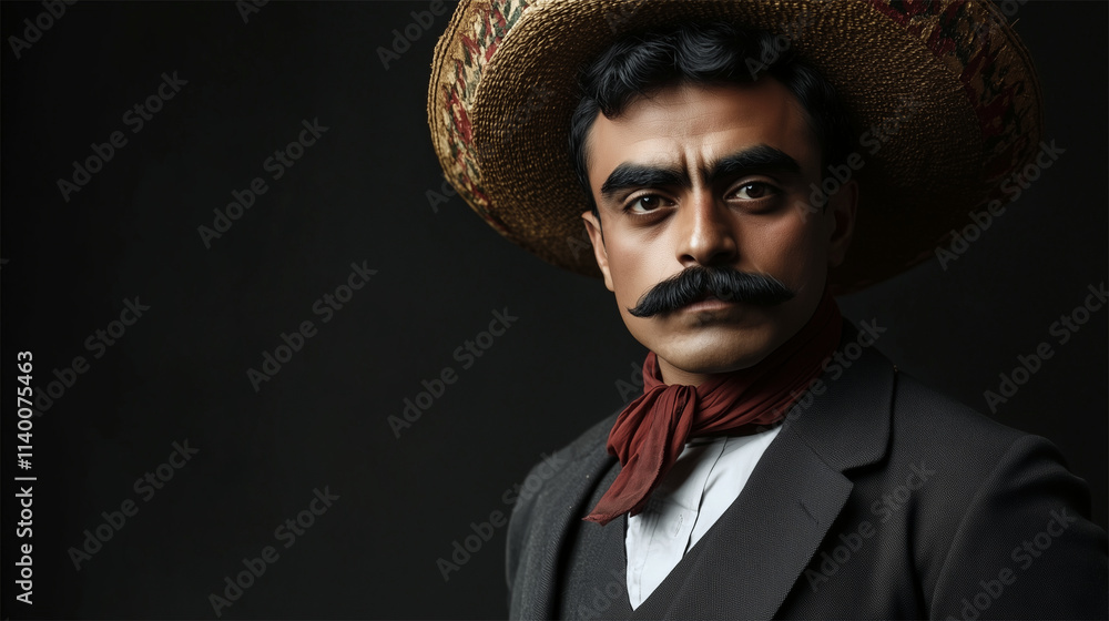 AI-generated facial reconstruction of Emiliano Zapata, based on a 1911 ...