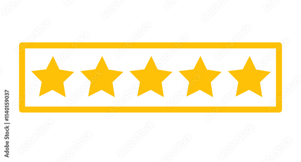 five star rating icon vector on white background. feedback icon Stock Vector | Adobe Stock