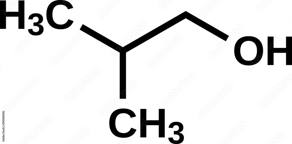Isobutanol structural formula, iIsobutyl alcohol Stock Vector | Adobe Stock