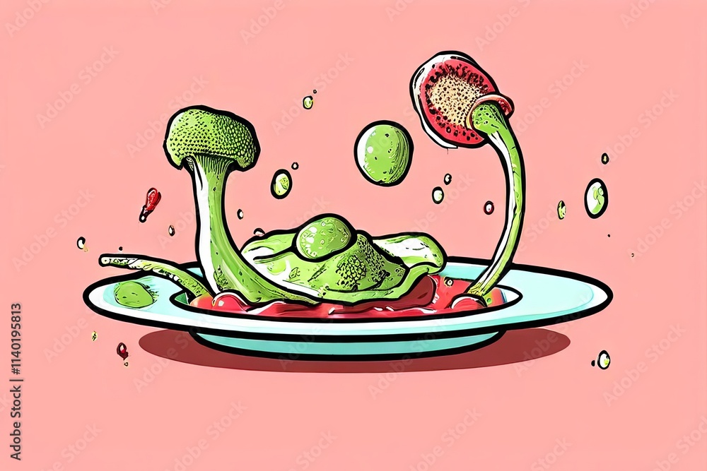 17 alien food a quirky illustration of alien food with strange d Stock ...