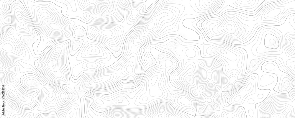 Abstract wavy topographic line background. Seamless pattern and banner ...