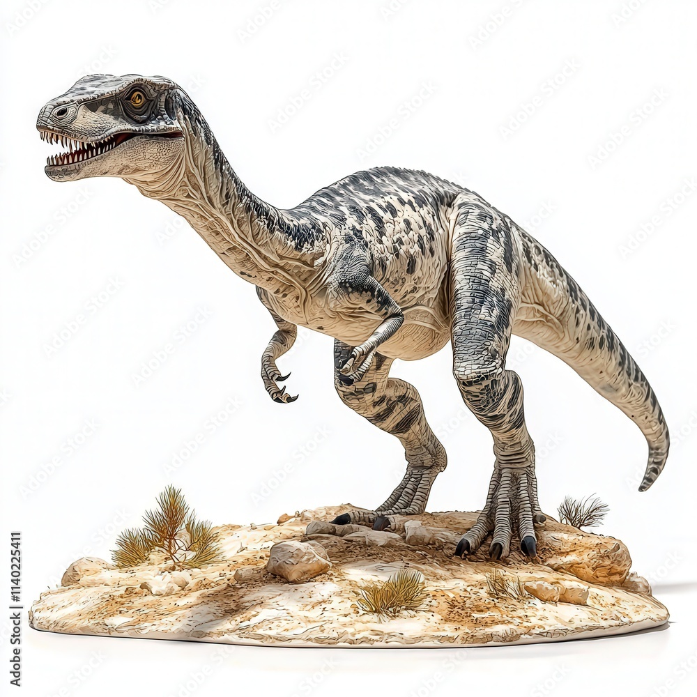 Ilustración de Stock Allosaurus dinosaur, triassic period, mesozoic era ...