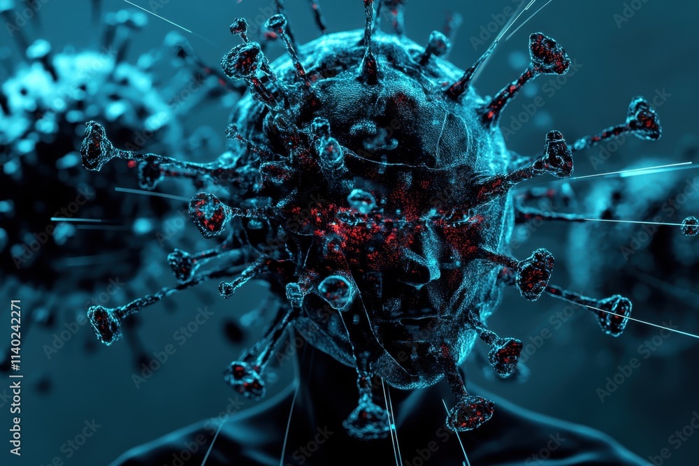 Explore the intersection of human form and viral representation in a ...