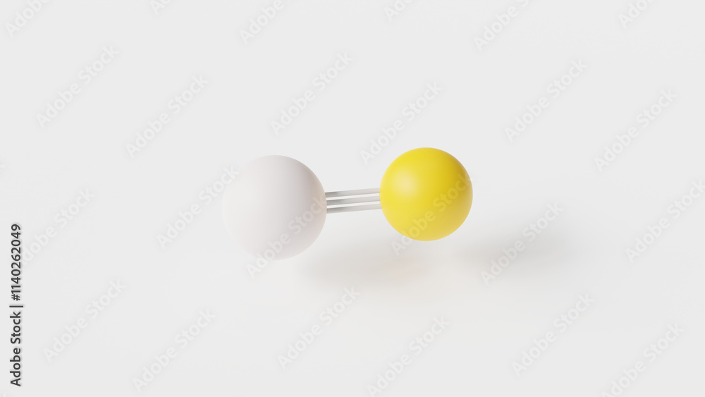aluminum phosphide molecule 3d, molecular structure, ball and stick ...