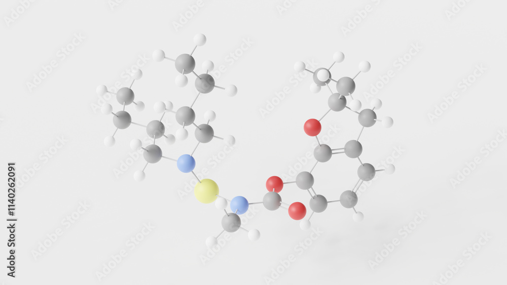 carbosulfan molecule 3d, molecular structure, ball and stick model ...