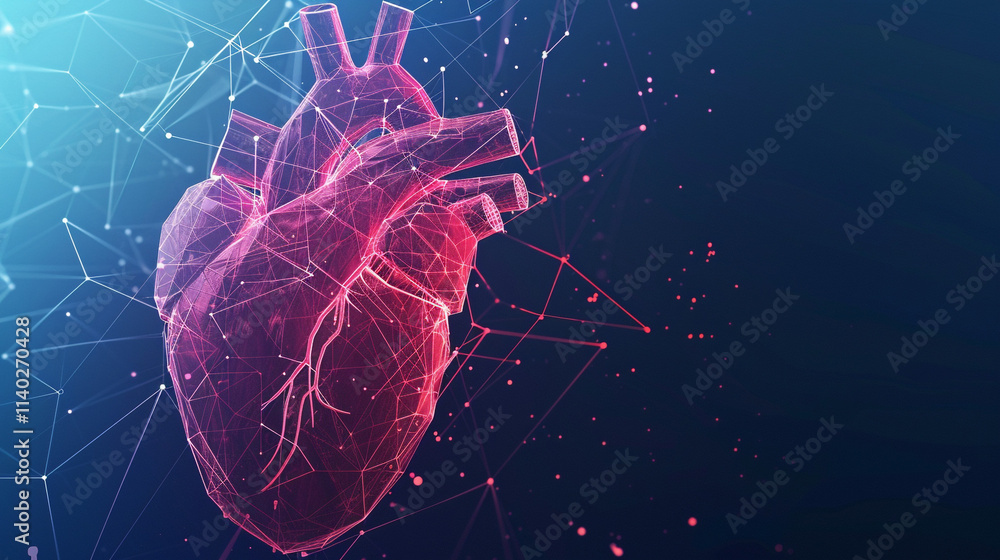 human heart anatomy in blue background Stock Photo | Adobe Stock