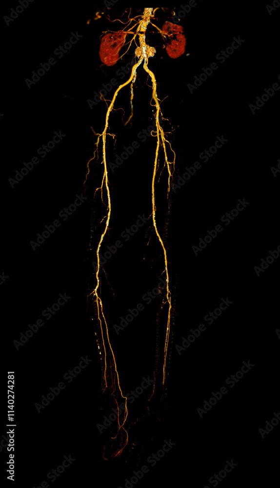 3D CTA of Lower Extremities:.A clear 3D visualization of the femoral ...
