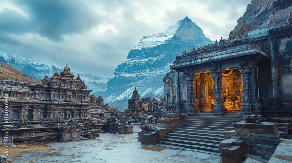 Mount kailasa sacred peak in the himalayas, abode of lord shiva for ...