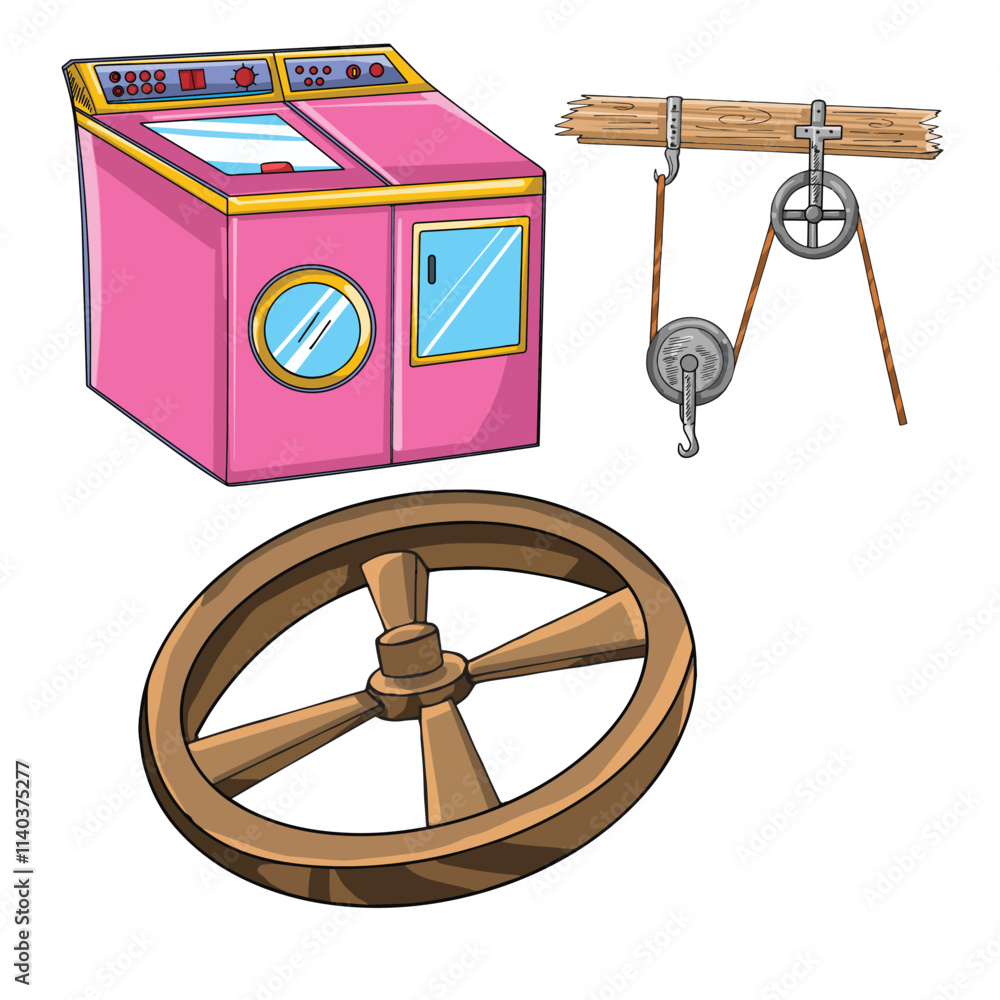 Cute cartoon hand drawn vector Science experiment on force and motion ...