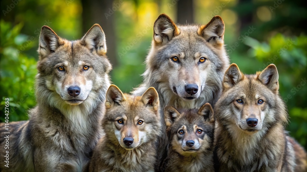 Grey Wolf Family Tree Portrait Photography: Majestic Pack, Wild Canids ...