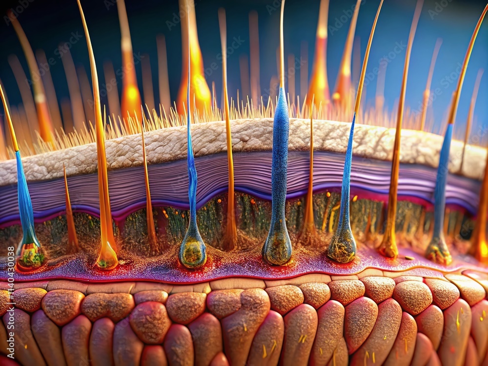 Hair Shaft Anatomy Diagram: Detailed Portrait Photography of Hair ...