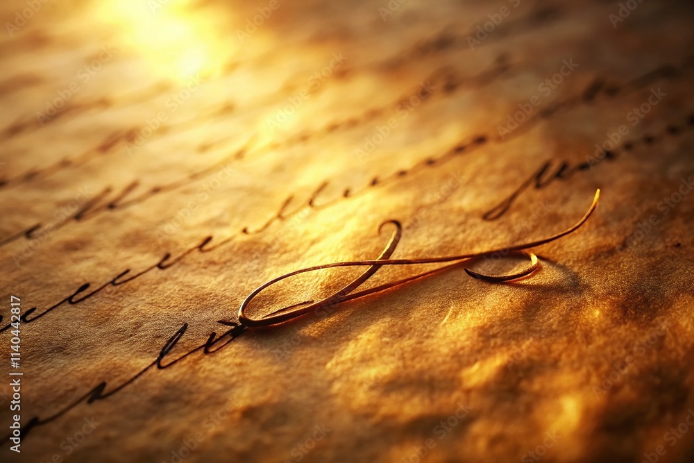 Historic Document Signature, Autograph Close-up, Calligraphy Detail ...