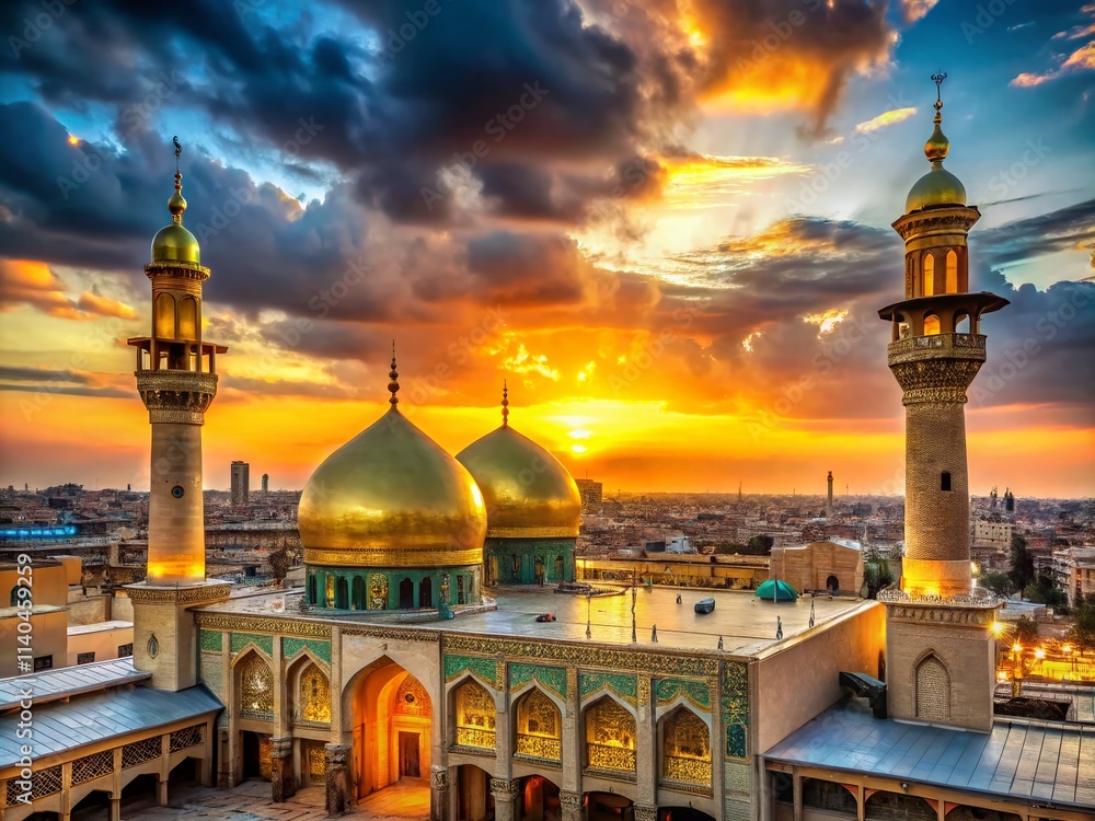 Karbala Iraq Shrine Architecture Photography: Majestic Domes, Golden ...