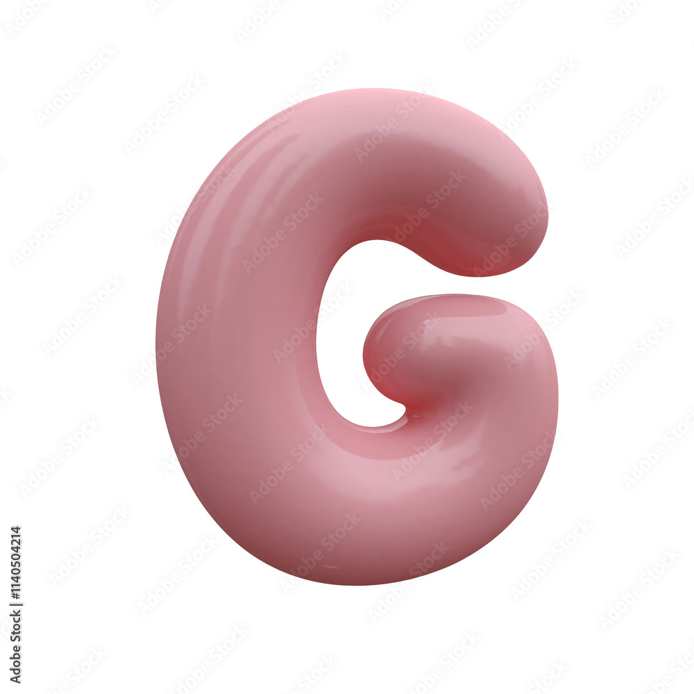 Pink bubble font. Inflated alphabet 3D ballon letters and numbers ...