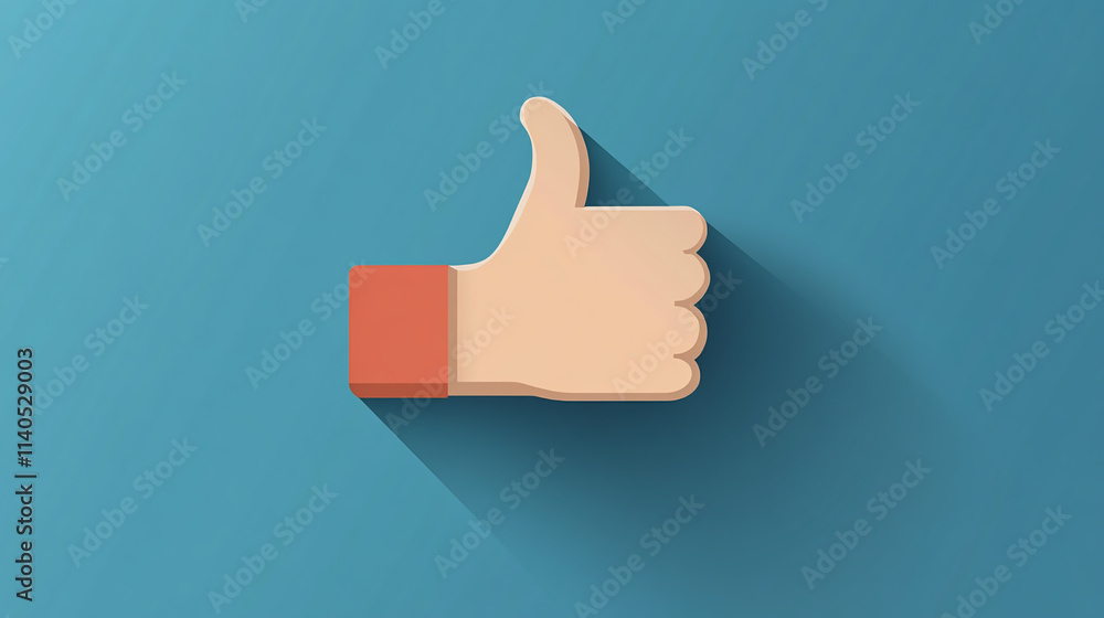 Isolated like or thumbs up icon, a symbol of positive hand feedback ...
