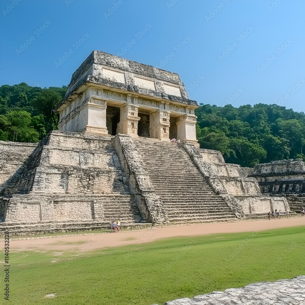 Ancient Mayan Pyramid, Stone Structure Illustration Stock Illustration ...