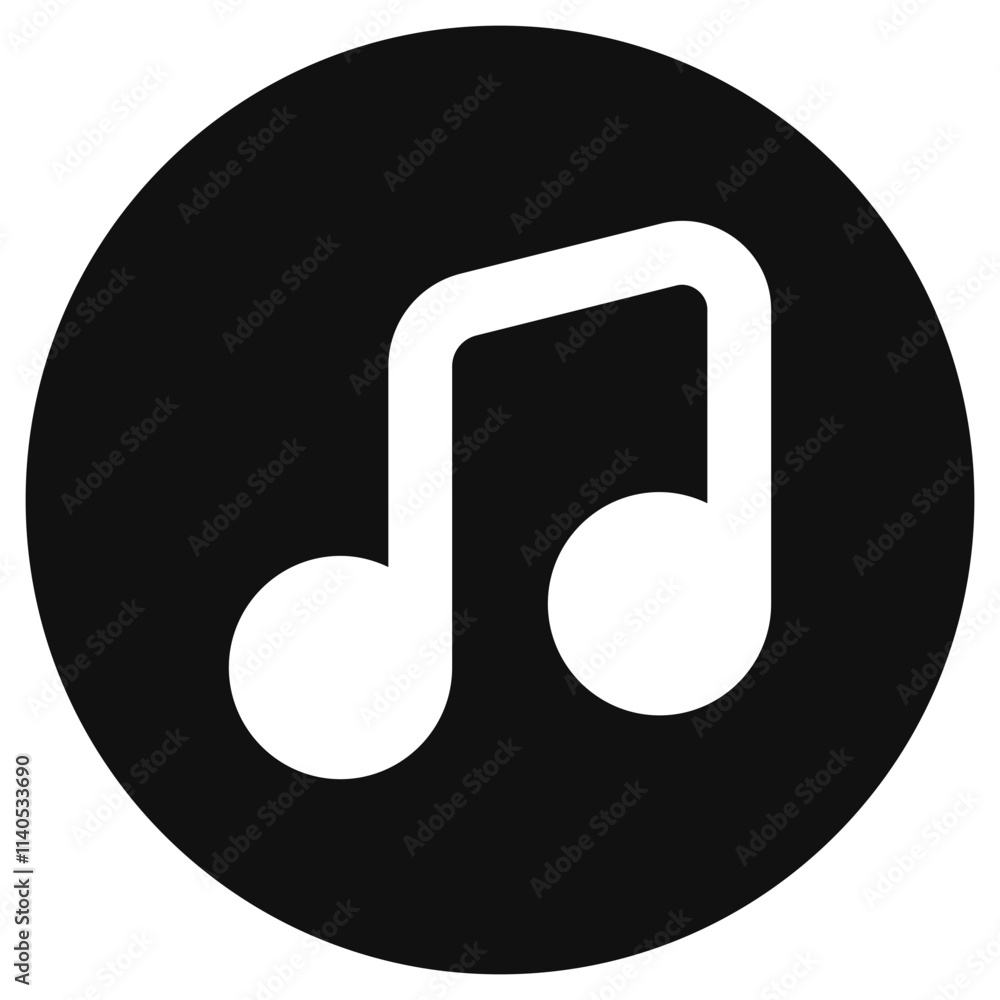 Editable vector music song icon. Black, transparent white background ...