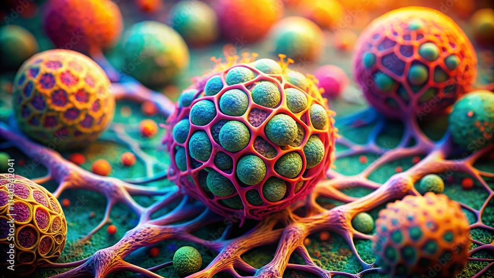 Microscopic Lymph Node, Tilt-Shift Photography, Detailed Cellular ...