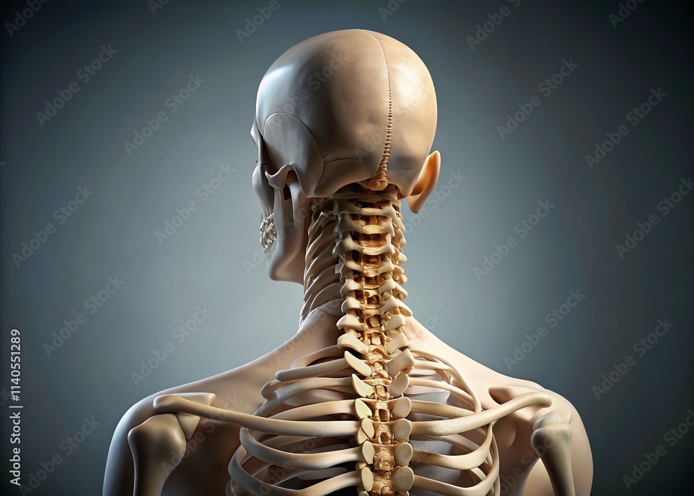 Minimalist Anatomy: Cervical Spine, Neck Bones, Vertebrae, Human ...