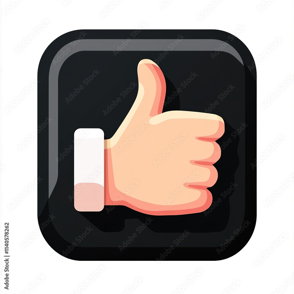 Thumbs up sign with a black background Stock Illustration | Adobe Stock