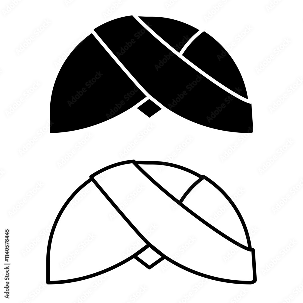 Javanese traditional headgear blangkon icon, simple flat style ...