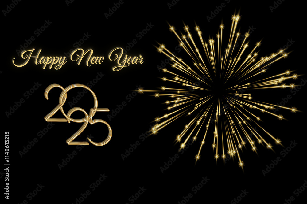 Tytuł Życzenia Merry Christmas & Happy New Year 2025, stylowy napis ...