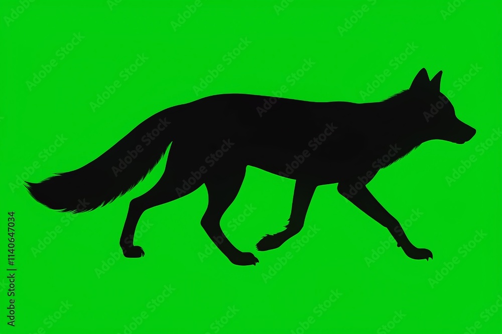 Red Fox Silhouette Animation, Green Screen, Cyclic Loop, Wildlife ...