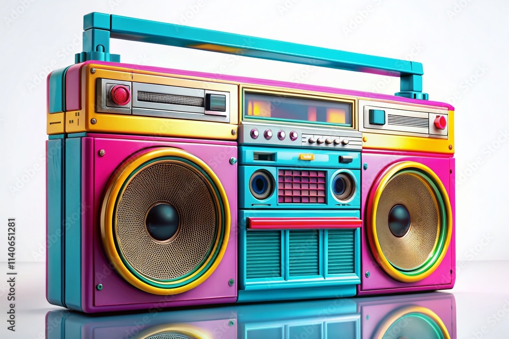 Retro Boombox, Vintage Stereo, 80s Music Player, Cassette Tape Player, Boombox Background ...