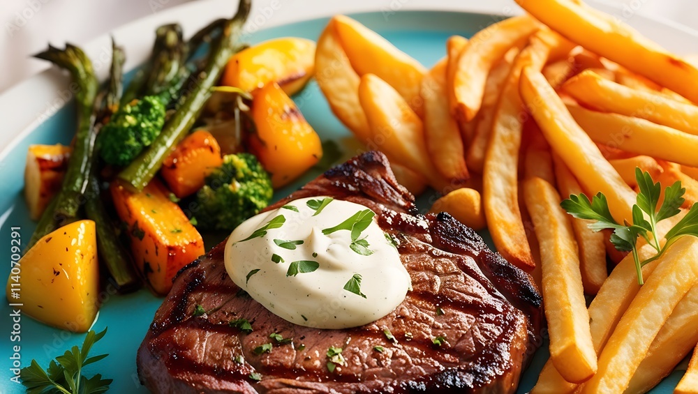 This vibrant and professionally styled food still life showcases a ...