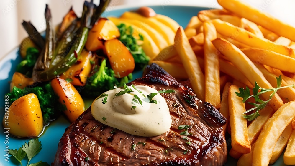 This vibrant and professionally styled food still life showcases a ...