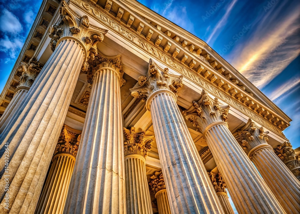 Supreme Court Portico, Washington DC - Architectural Detail Portrait ...