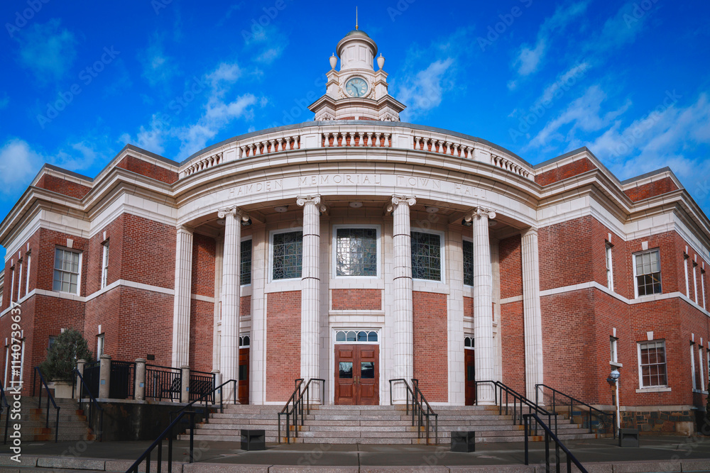 Hamden Memorial Town Hall in Connecticut, Neo-Classical Colonial ...