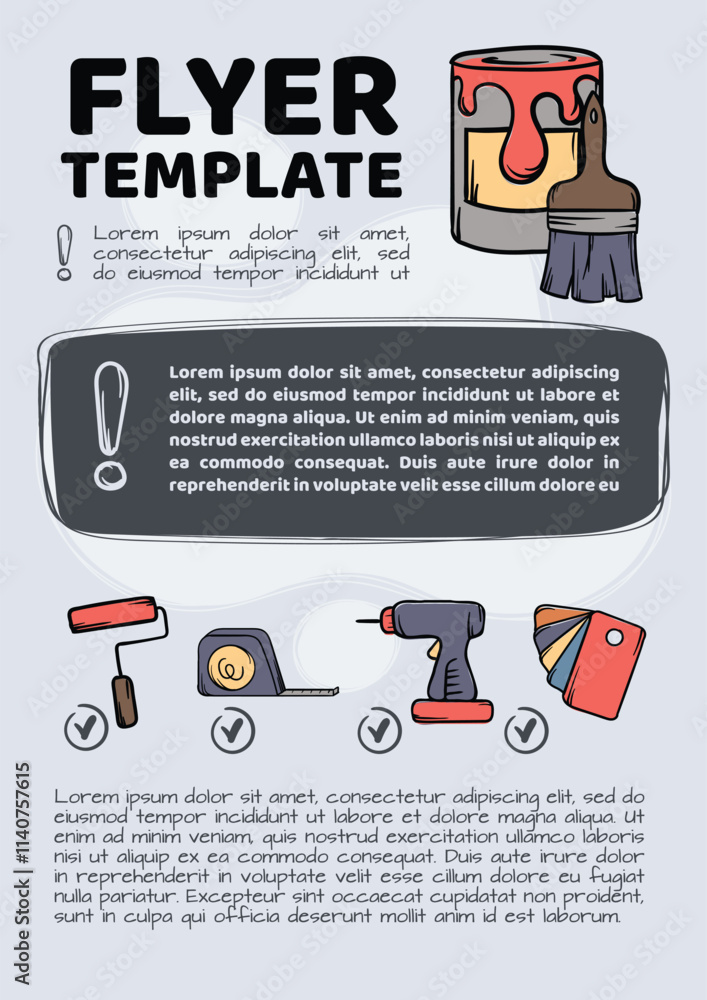 Editable vector flyer template advertising construction products and ...