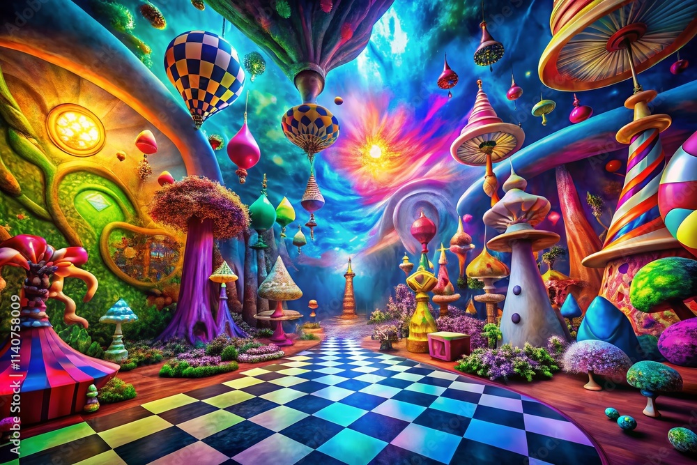 Trippy Alice Wonderland Long Exposure Wallpaper: Psychedelic Fantasy ...