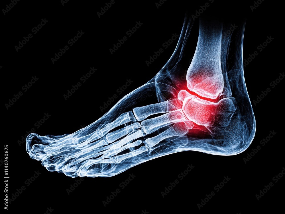 Human foot with highlighted red swollen big toe pain concept medical ...