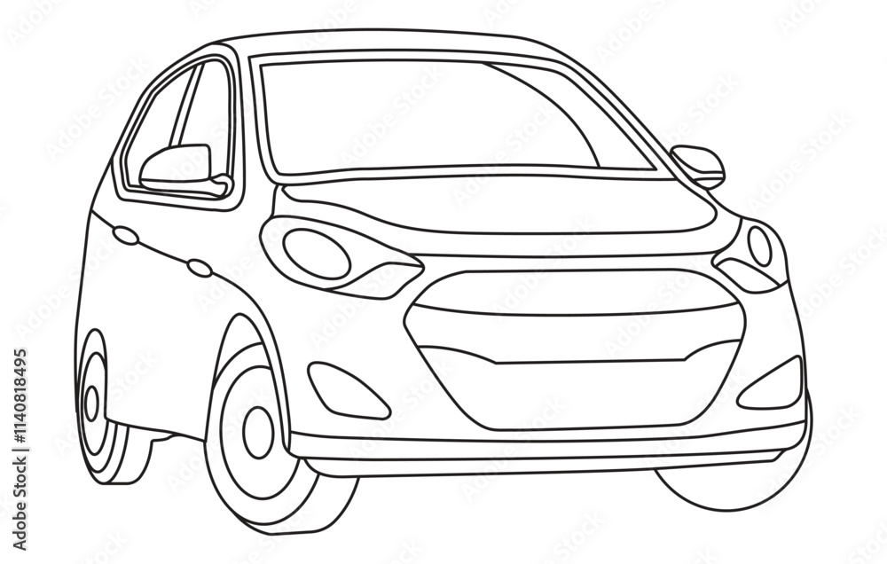 Outline car vector drawing concept design.Vehicle outline sketch ...