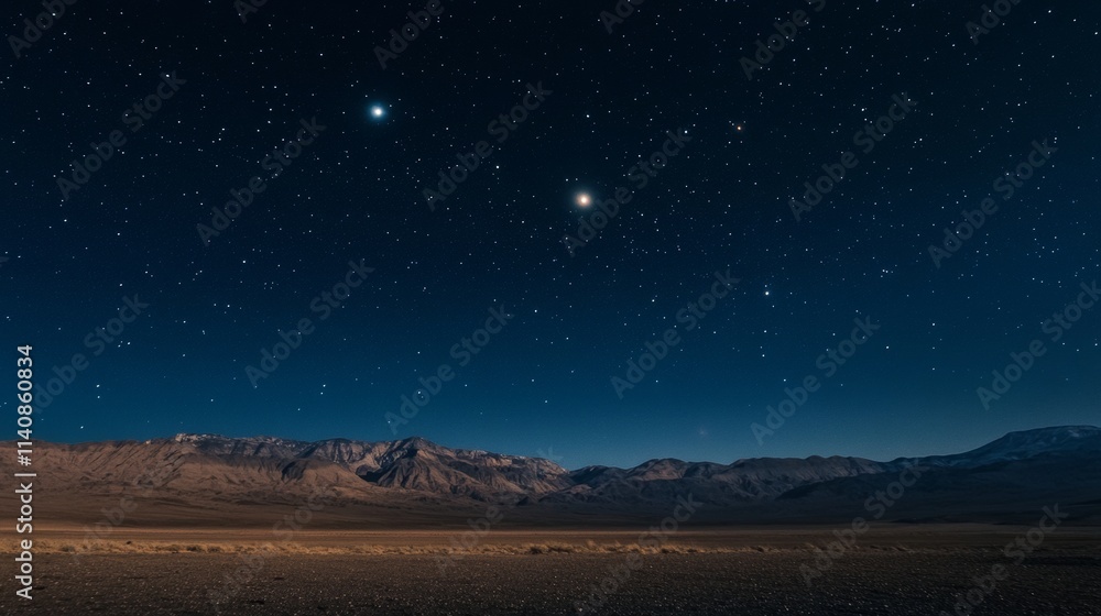 Mars surface, alien planet landscape. Night space game background with ...