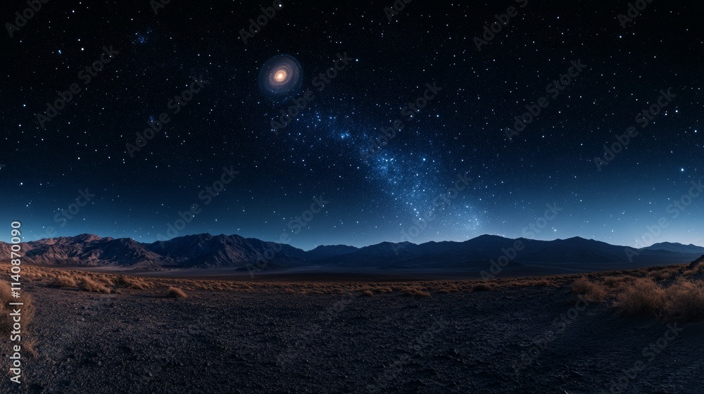 Mars surface, alien planet landscape. Night space game background with ...