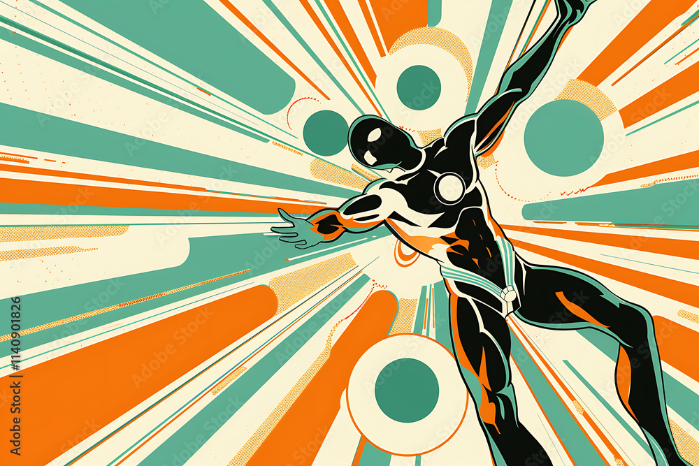 retro superhero comic art, create a nostalgic comic book-inspired ...