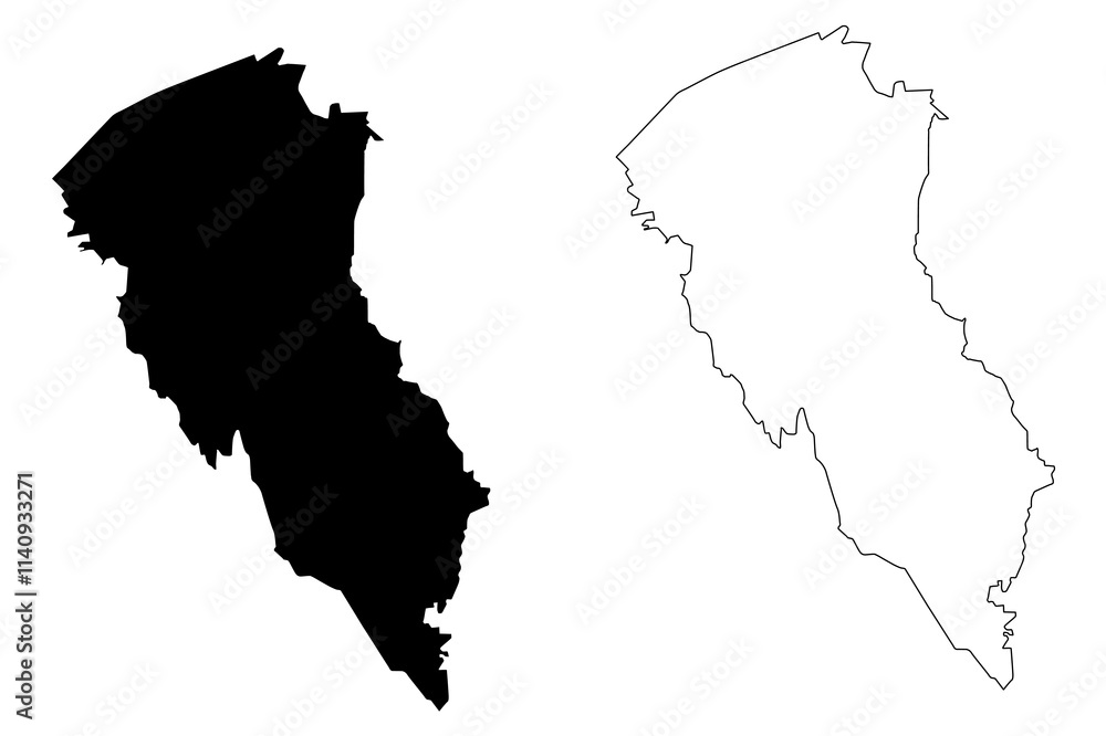 Turkana County (Republic of Kenya, Rift Valley Province) map vector ...