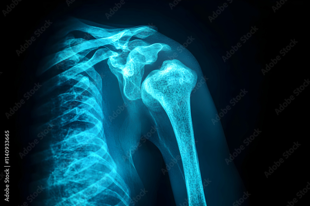 Human Shoulder Anatomy, X-Ray Image Showing Bone Structure and Joint ...