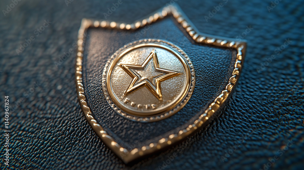 Isolated police badge, a symbol shield of law enforcement and security ...