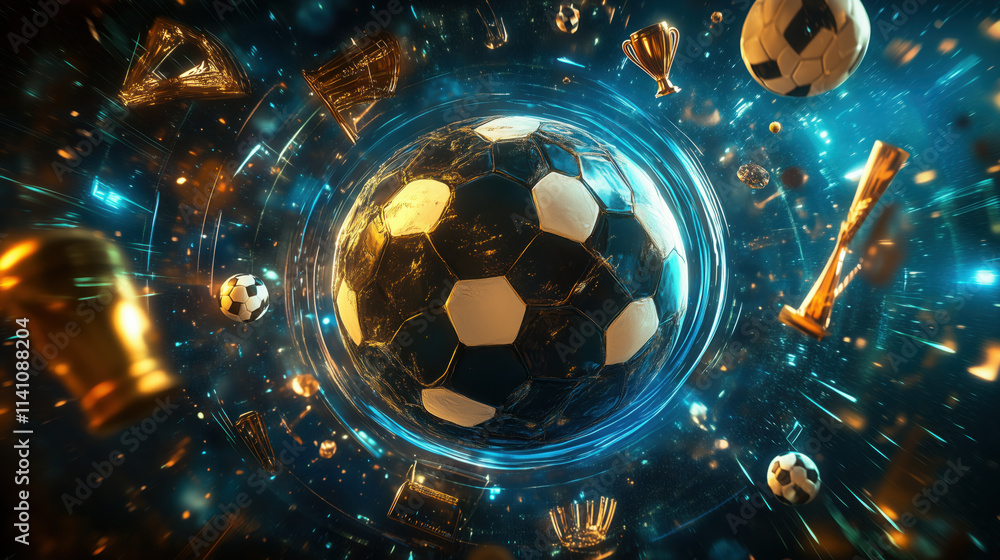 3D Globe with Orbiting Sports Icons Representing the Global Impact of ...