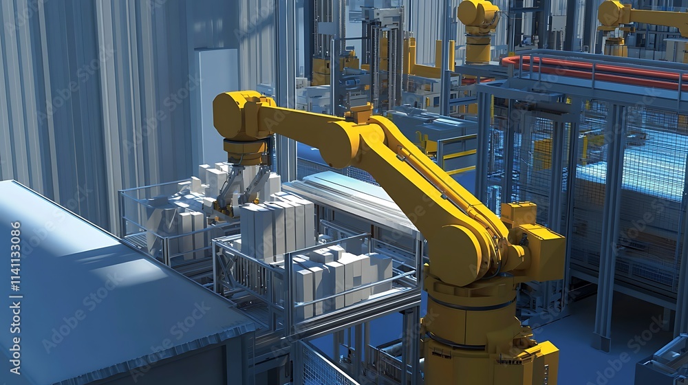 Robotic arm automation in manufacturing smart factory iot and ai ...