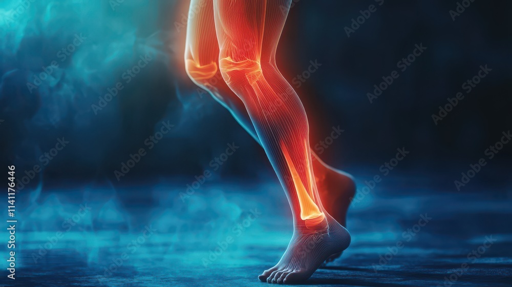 Human Anatomy Leg Bones 3D Rendering Healthcare Medical Pain Injury X ...