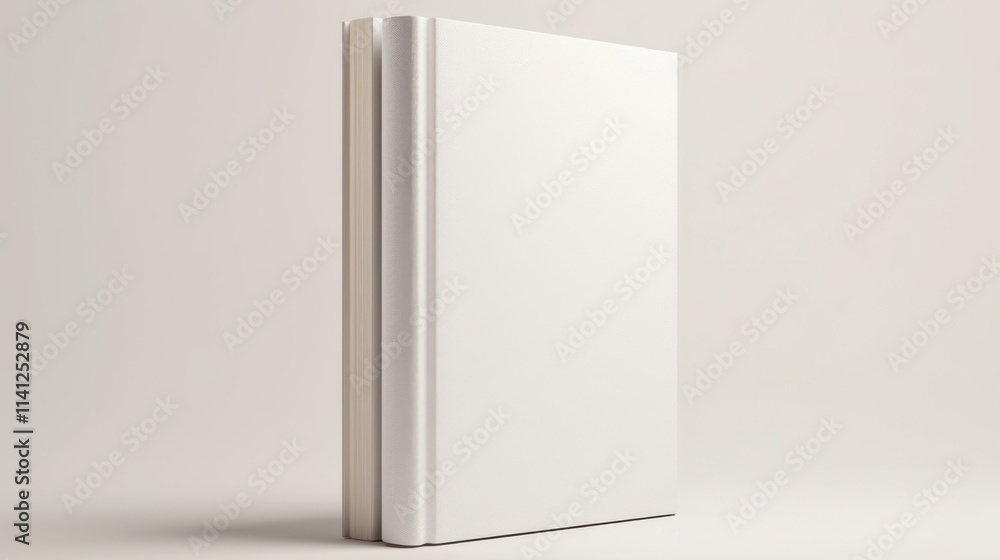 Blank white tissular hardcover book mockup showcasing front, spine, and ...
