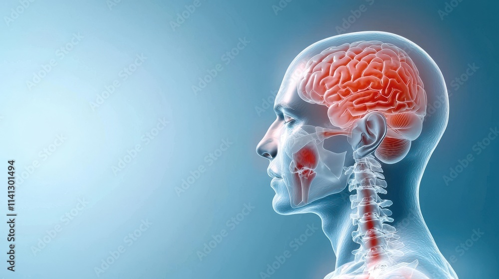 Transparent 3D of Human Brain Anatomy with X Ray Scanning Effect ...