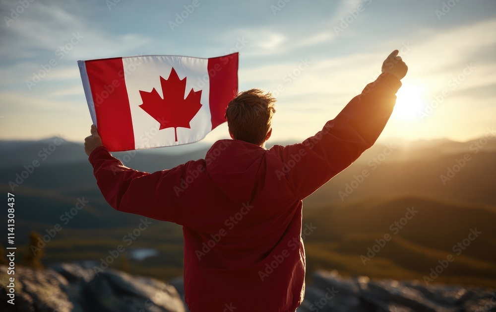 Canadian flag celebration, national pride, heritage highlighted through ...